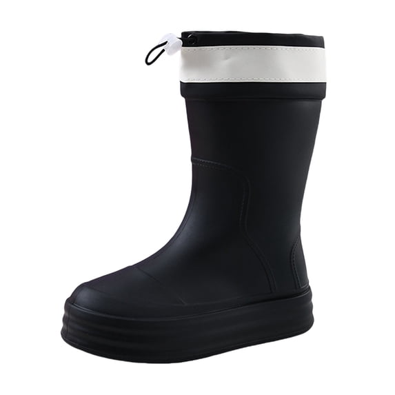 AUDeals Women's Cuffed Rain Boots Soft Lightweight Waterproof Shoes ...