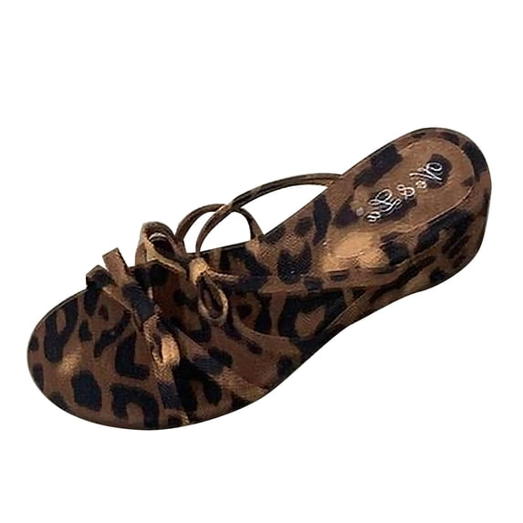 AUDeals Women’s Cute Strappy Open Toe Flat Sandals Thick Sole Slip On ...