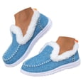 AUDeals Women’s Fluffy Snow Boots Faux Fur Lined Slip On Ankle Booties ...