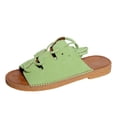 AUDeals Women’s Knot Flat Sandals Low Heel Wide Width Slip On Slide ...