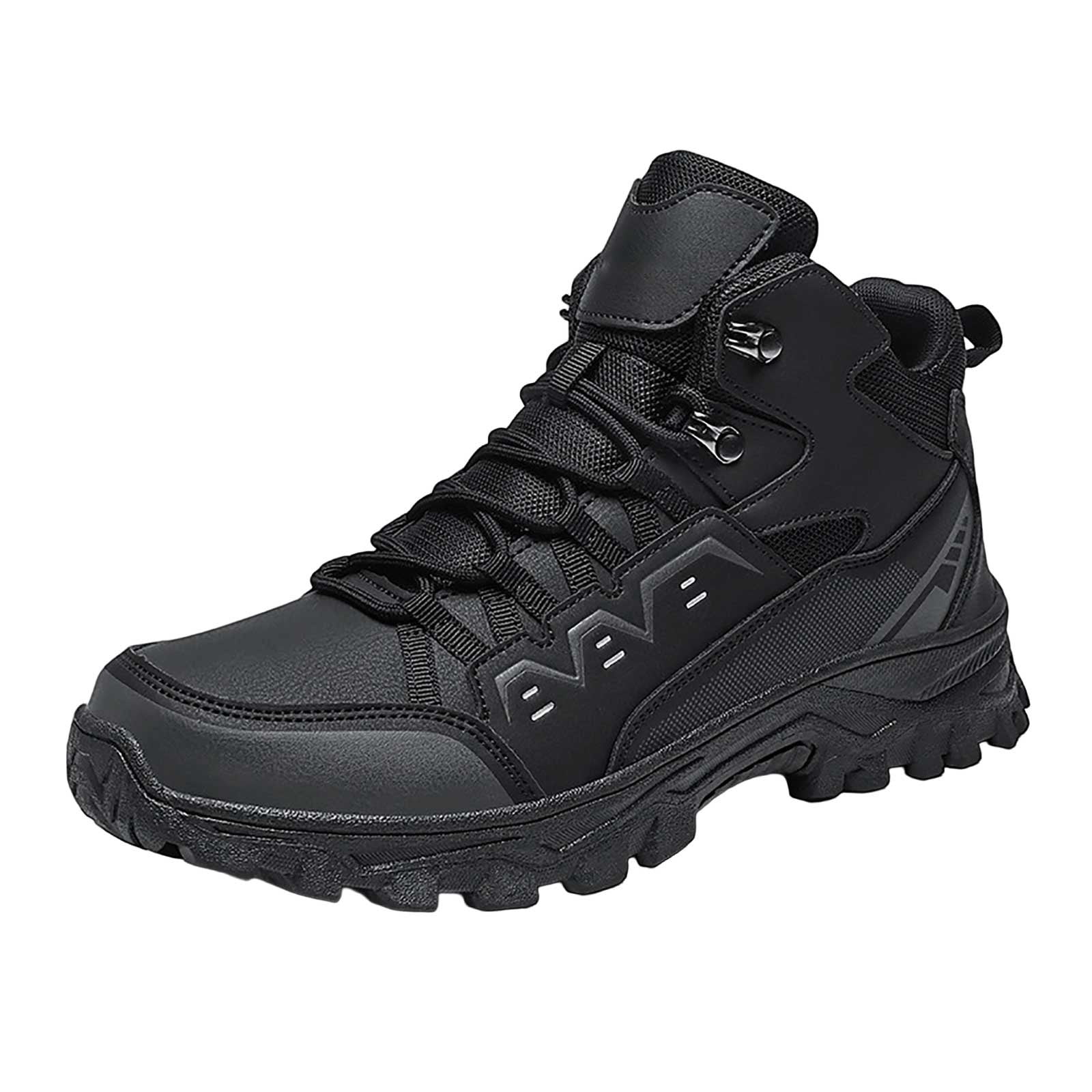 AUDeals Women’s Lace Up Leather Hiking Shoes Round Toe Waterproof Non ...