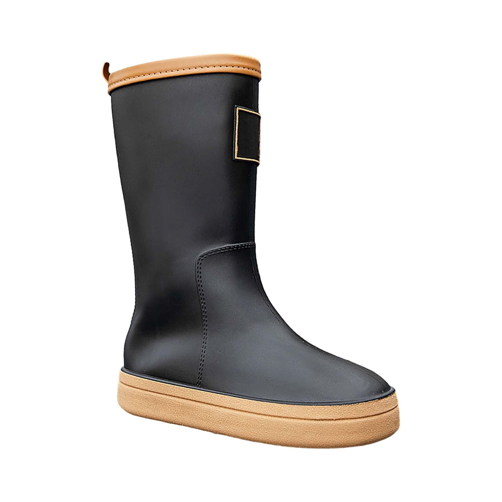 AUDeals Women's Mid Calf Rain Boots Thick Sole Waterproof Non Slip ...