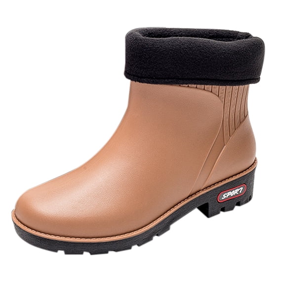 AUDeals Women’s Mid Calf Rain Boots Waterproof Garden Shoes Slip On ...