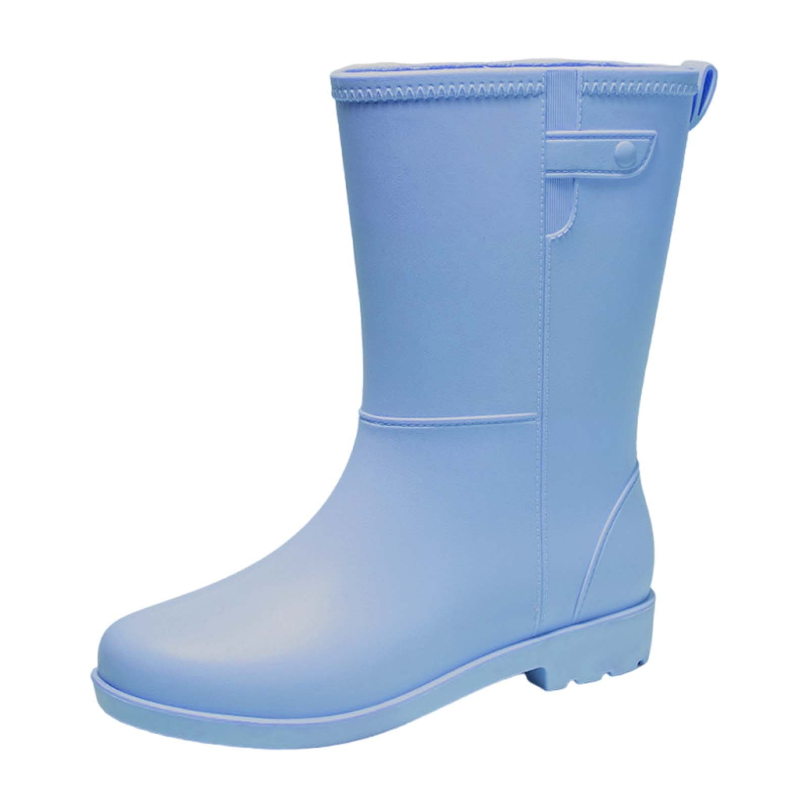 AUDeals Women's Mid Tube Rain Boots Waterproof Non Slip Lightweight ...