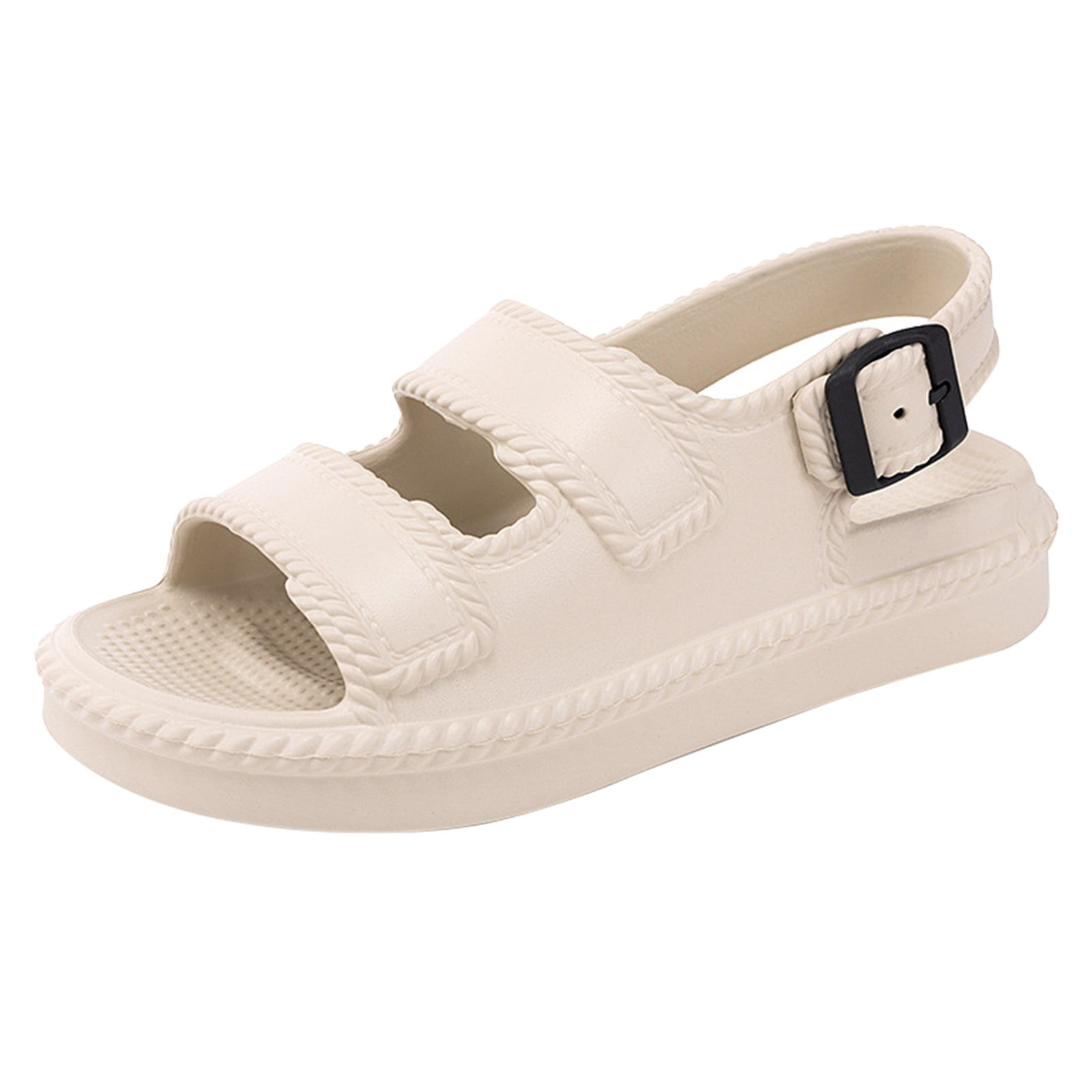 AUDeals Women’s Open Toe Platform Sandals Lightweight Block Heel Buckle ...