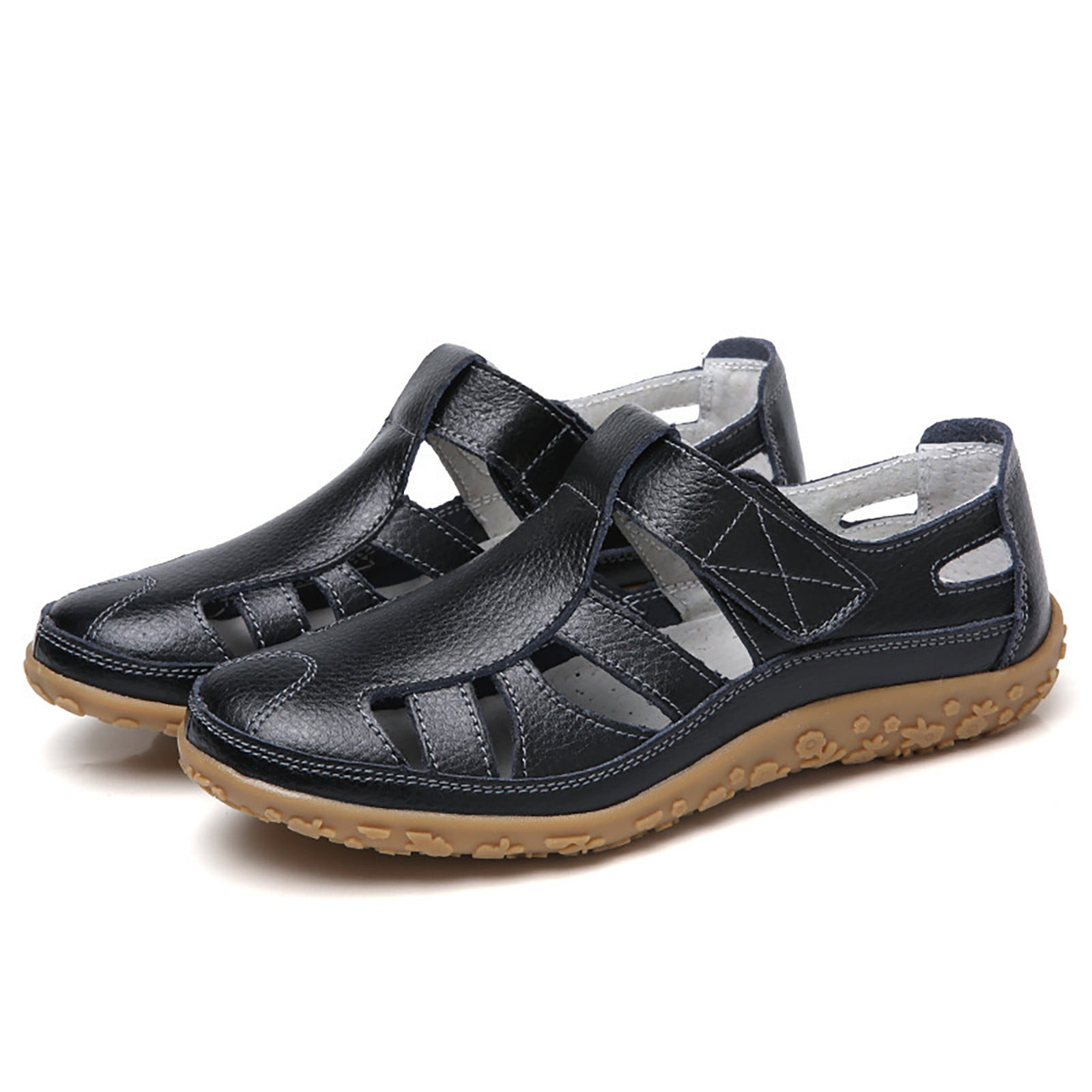AUDeals Women's Open Toe Shoes, Hollow Casual Flats with Arch Support ...