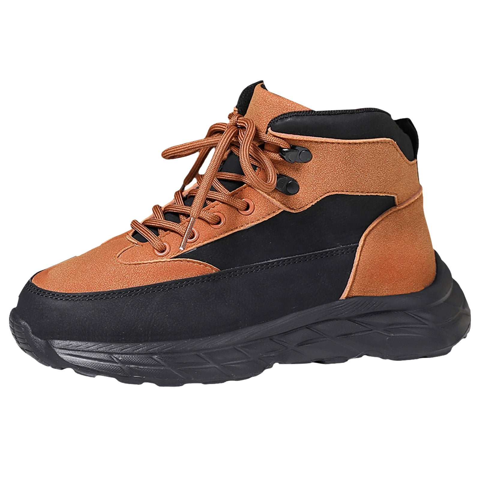 AUDeals Women’s Platform High Top Leather Sneakers Waterproof ...