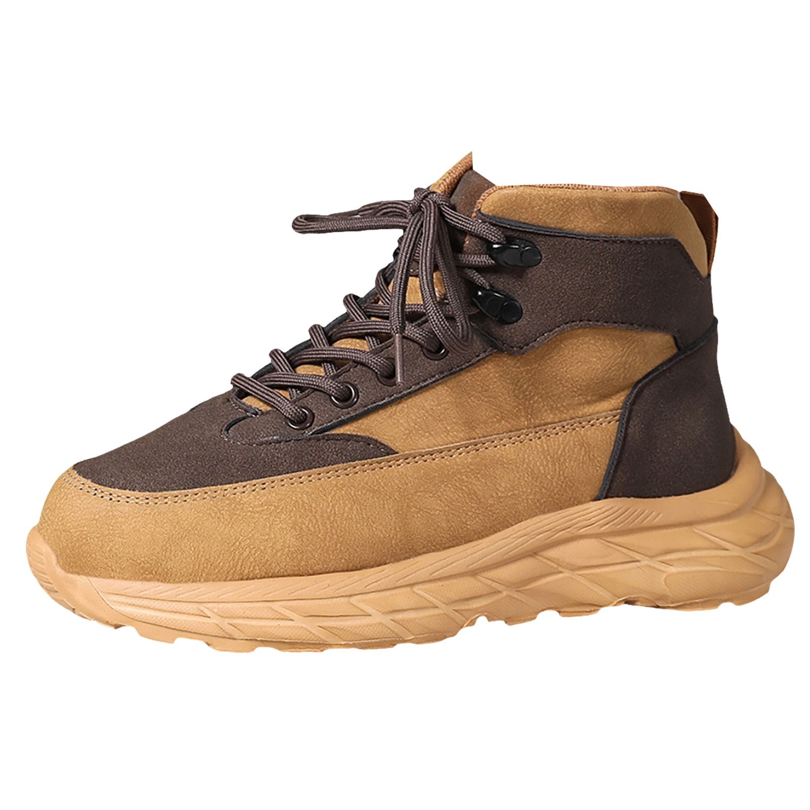 AUDeals Women’s Platform High Top Leather Sneakers Waterproof ...