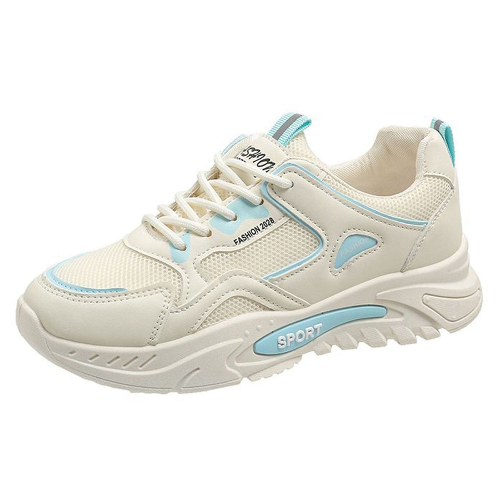 AUDeals Women’s Platform Lace Up Mesh Sneakers Lightweight Breathable ...