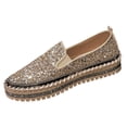 AUDeals Women’s Platform Walking Shoes Fashion Rhinestone Slip On ...