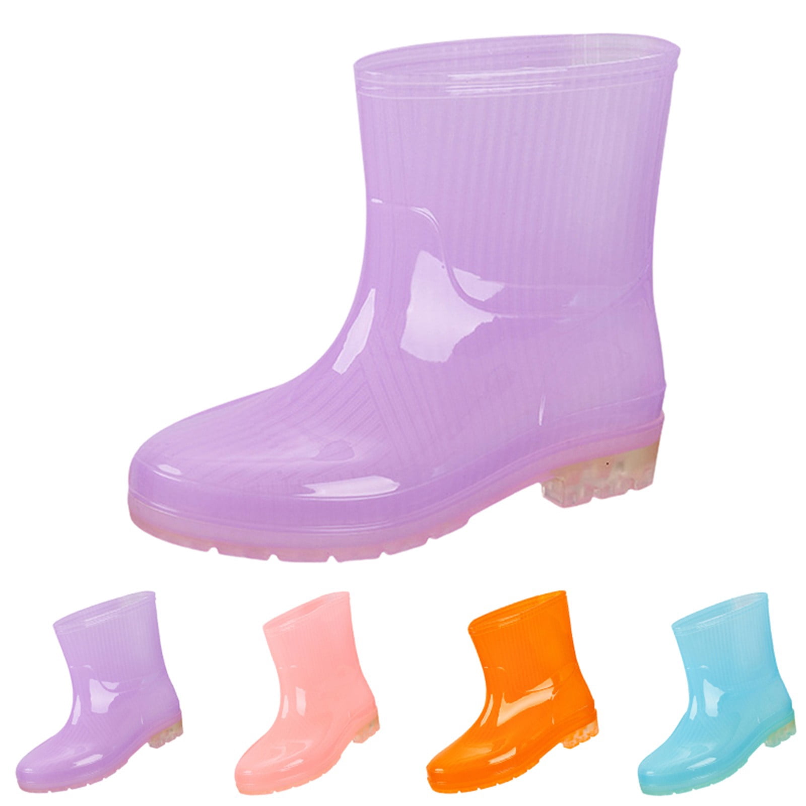AUDeals Women's Rain Boots, Transparent Short Ankle Shoes with ...