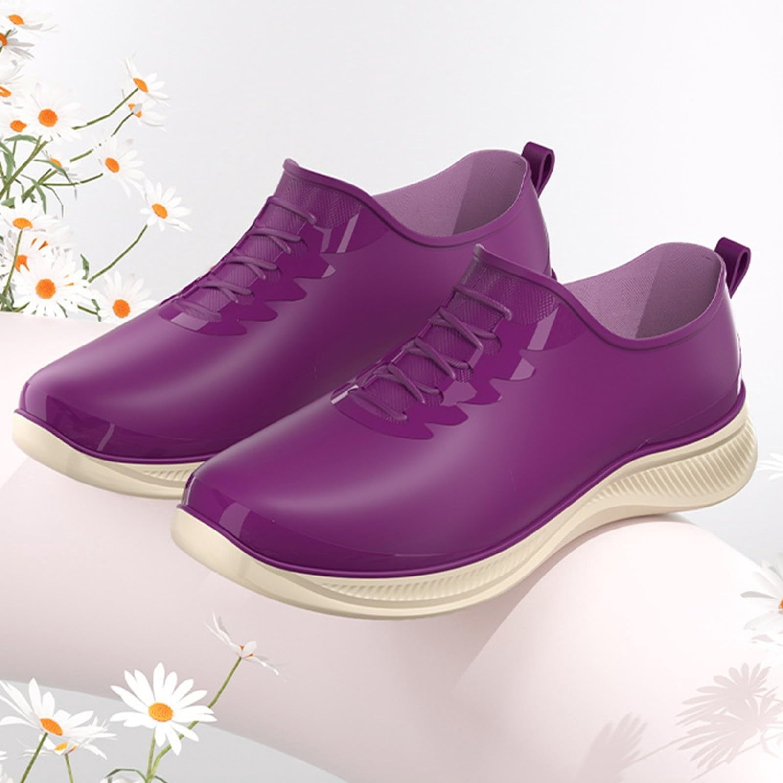 AUDeals Women's Rain Shoes, Slip On Boots with Memory Foam Comfort for ...