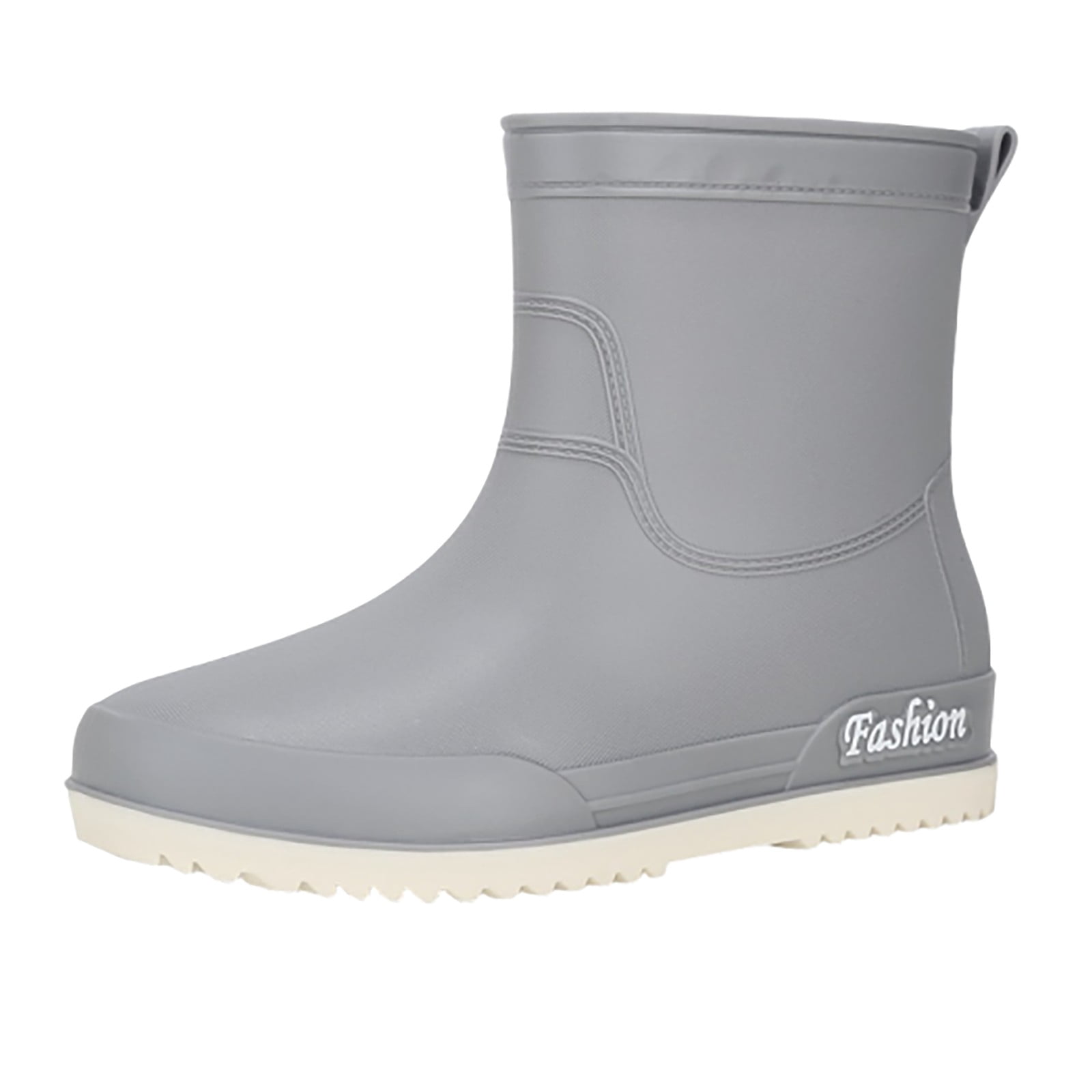 AUDeals Women's Slip On Rain Shoes Short Chelsea Boots Ankle Rubber ...
