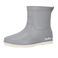 AUDeals Women's Slip On Rain Shoes Short Chelsea Boots Ankle Rubber ...