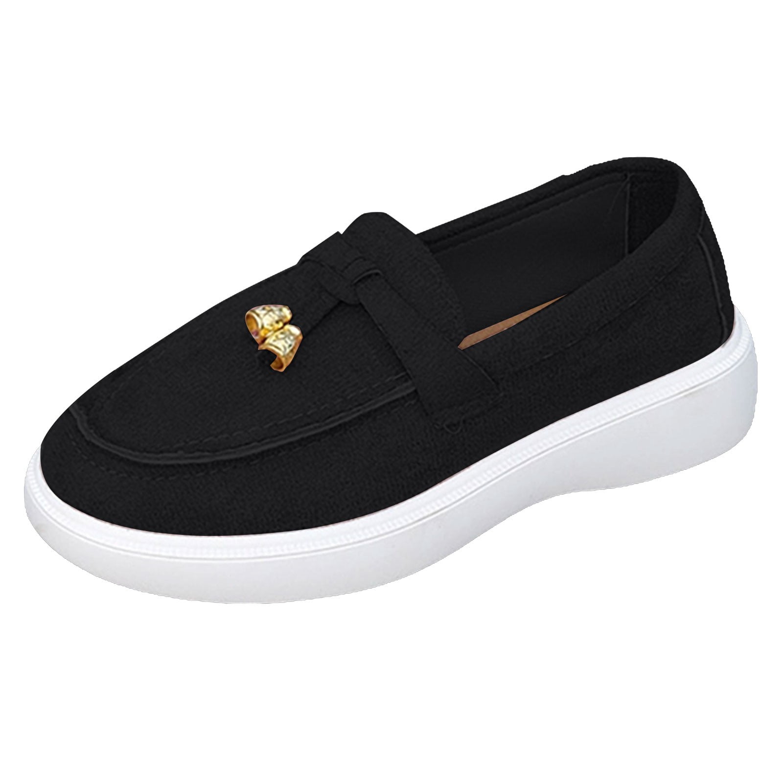 AUDeals Women’s Slip On Suede Loafers Flats Tassel Penny Shoes Leather ...