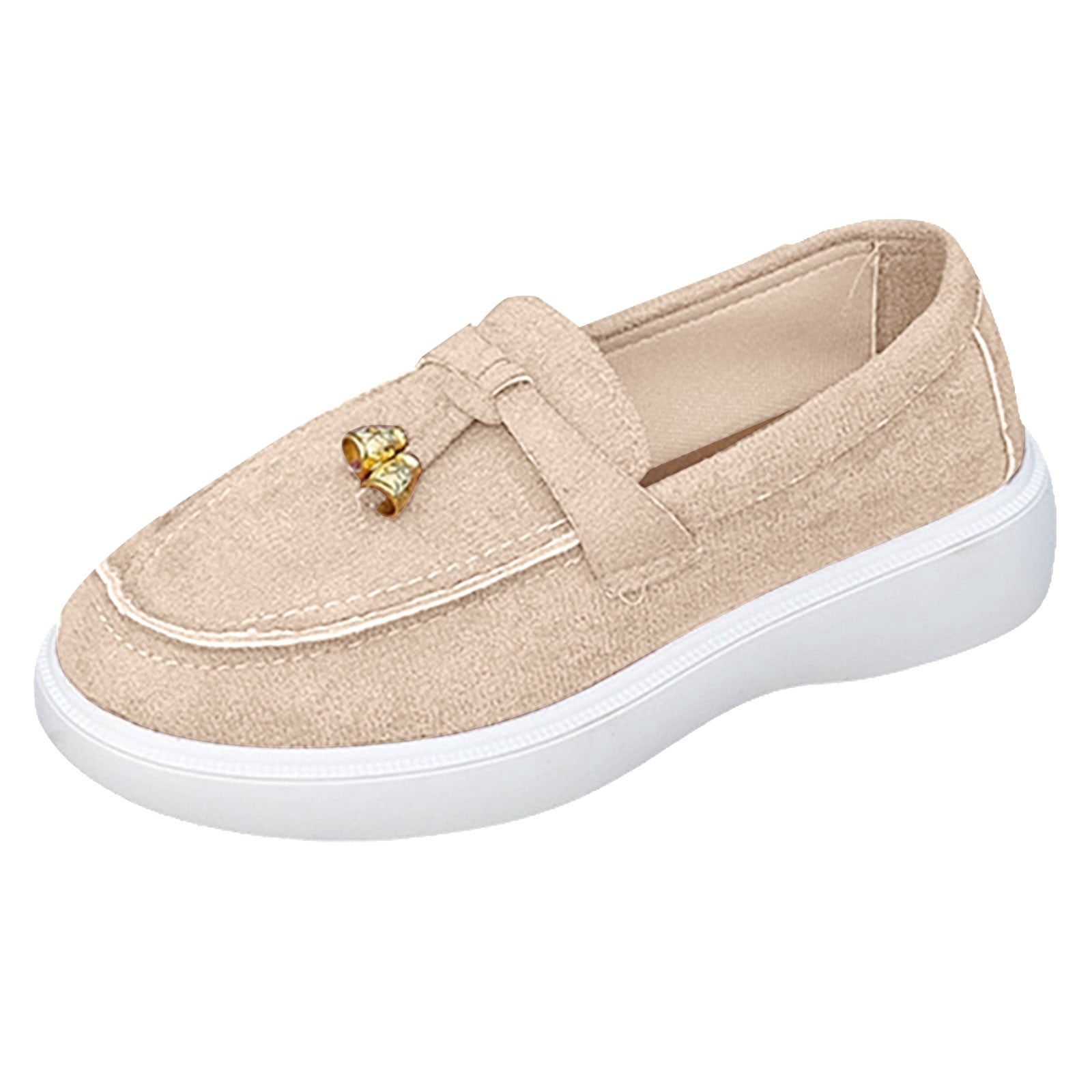AUDeals Women’s Slip On Suede Loafers Flats Tassel Penny Shoes Leather ...