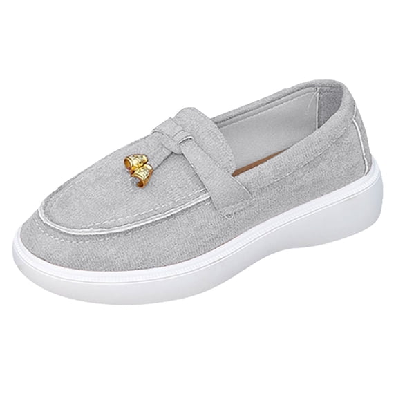 AUDeals Women’s Slip On Suede Loafers Flats Tassel Penny Shoes Leather ...
