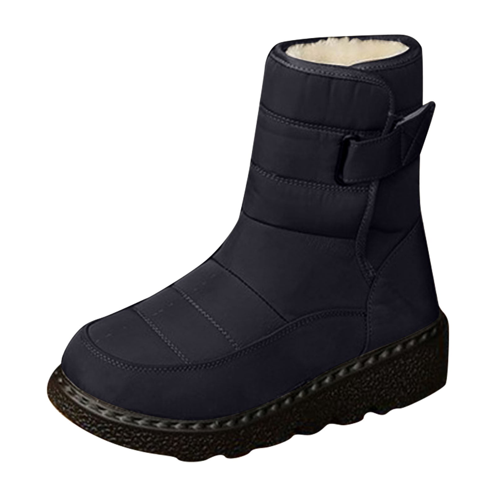 AUDeals Women’s Thermal Fleece Lined Mid Calf Snow Boots Waterproof ...