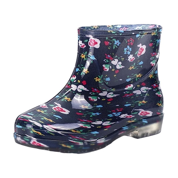 AUDeals Women's Waterproof Rain Boots Short Tube Anti Slip Rubber Shoes ...