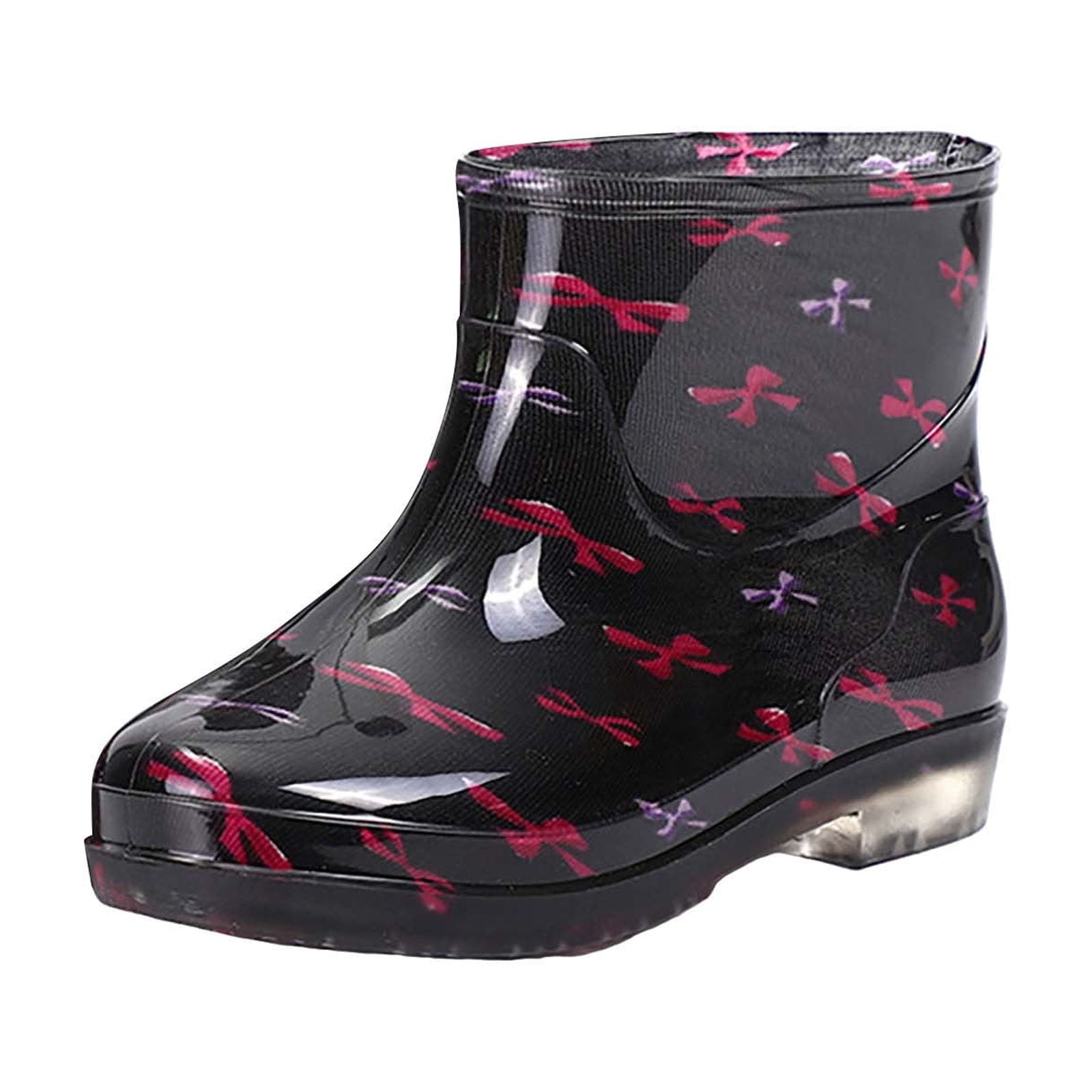 AUDeals Women's Waterproof Rain Boots Short Tube Anti Slip Rubber Shoes ...