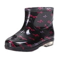 AUDeals Women's Waterproof Rain Boots Short Tube Anti Slip Rubber Shoes ...