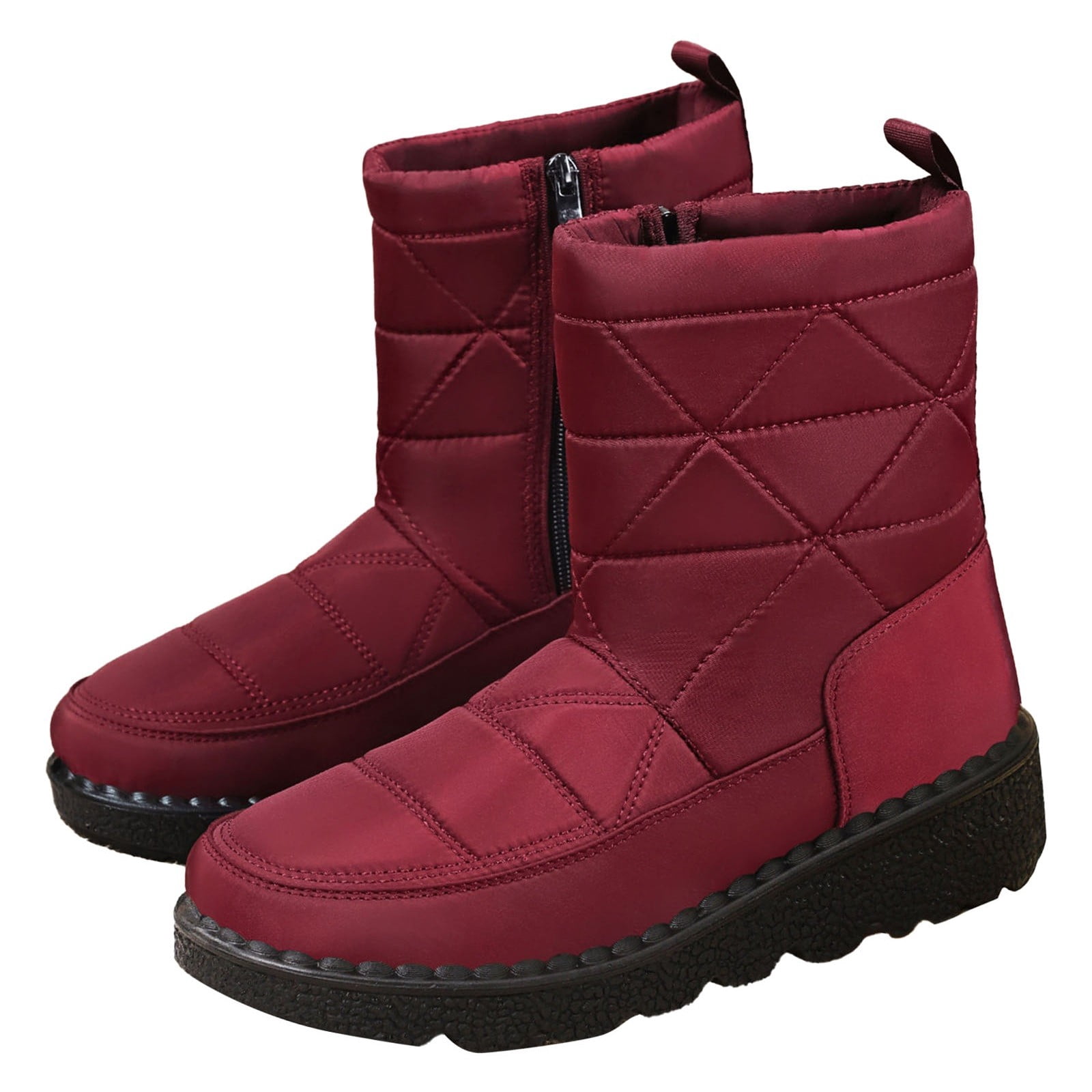 AUDeals Women’s Winter Boots Waterproof Snow Booties Mid Calf Boots ...
