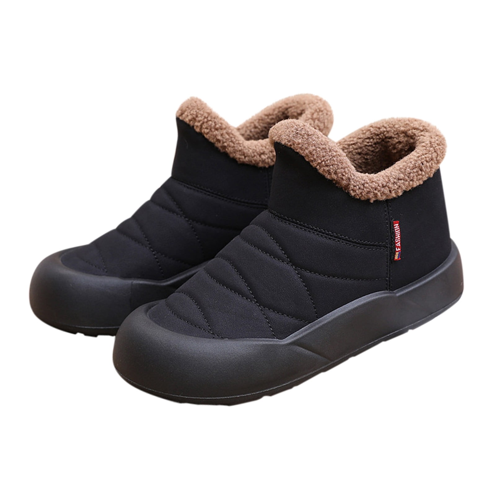 AUDeals Women's Winter Snow Boots Fur Lined Slip On Ankle Boots Warm ...