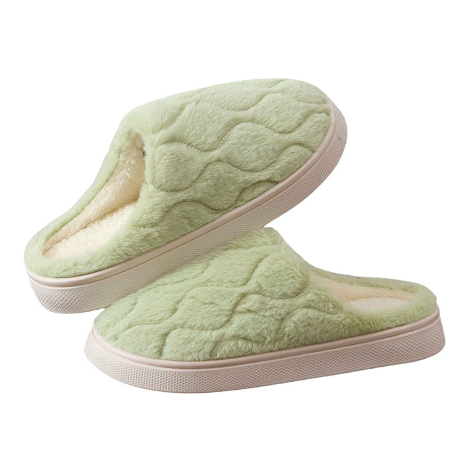 AUDeals Womens Memory Foam Slippers Textured Fleece Lining Non Slip ...