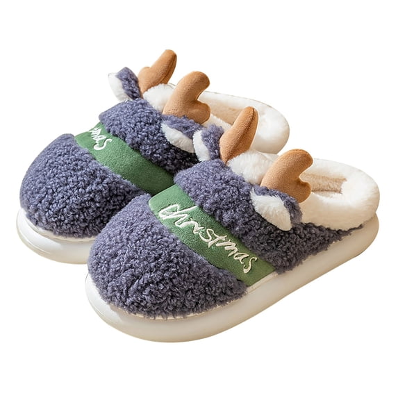 AUDeals Womens Mens Reindeer Holiday Christmas Slippers House Slippers ...
