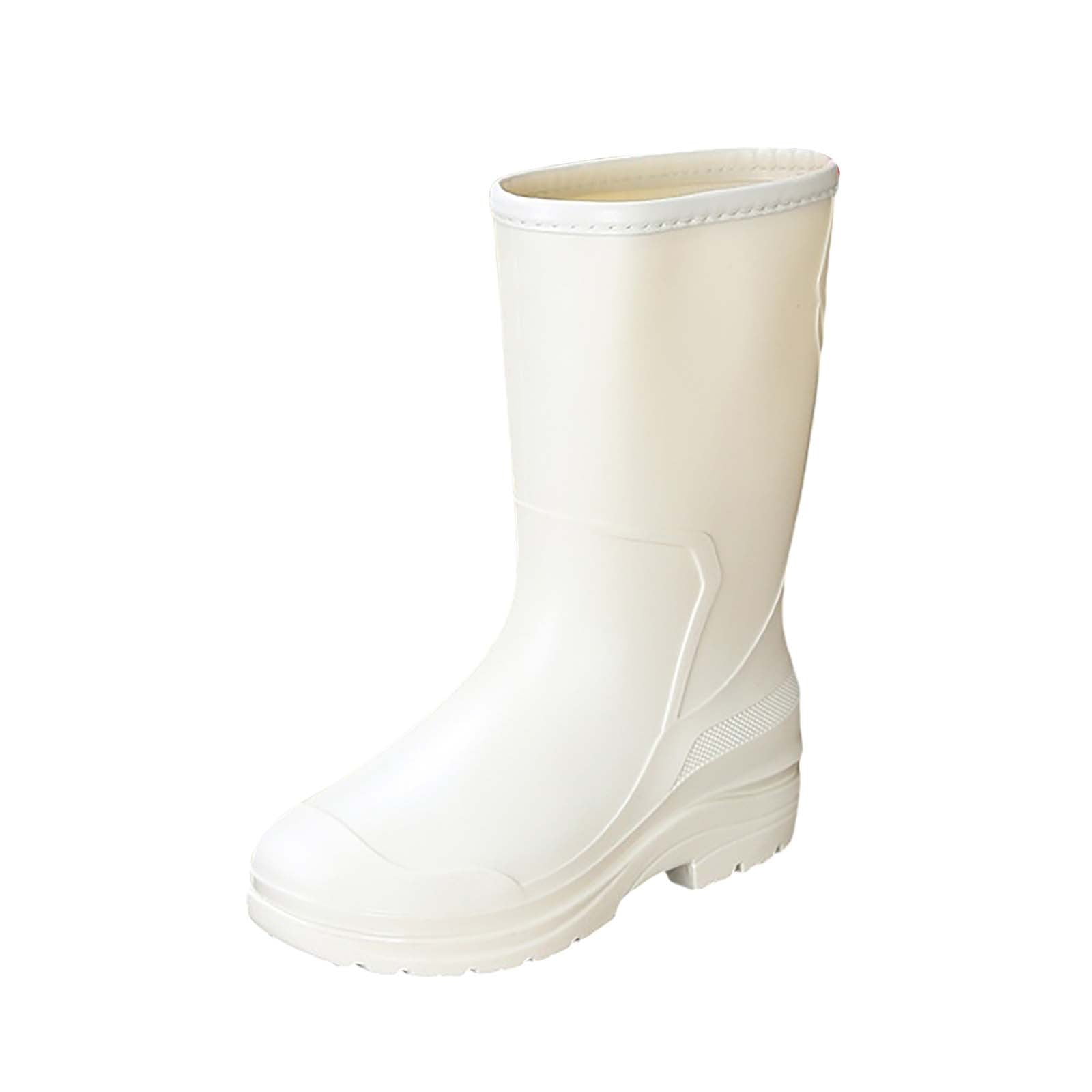 AUDeals Womens Mid Calf Rain Boots Waterproof Garden Shoes Slip On ...