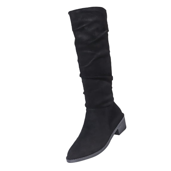 AUDeals Womens Over The Knee High Boots Wide Calf Western Low Heel ...