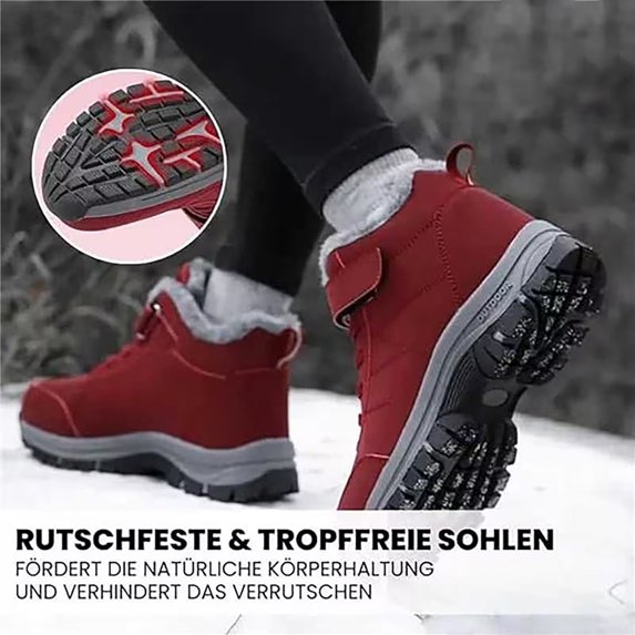 AUDeals Womens Snow Boots Waterproof Thermal Fur Lined Non Slip Lace Up ...