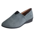 AUDeals Womens Suede Loafers Casual Slip On Flat Low Chunky Heel ...