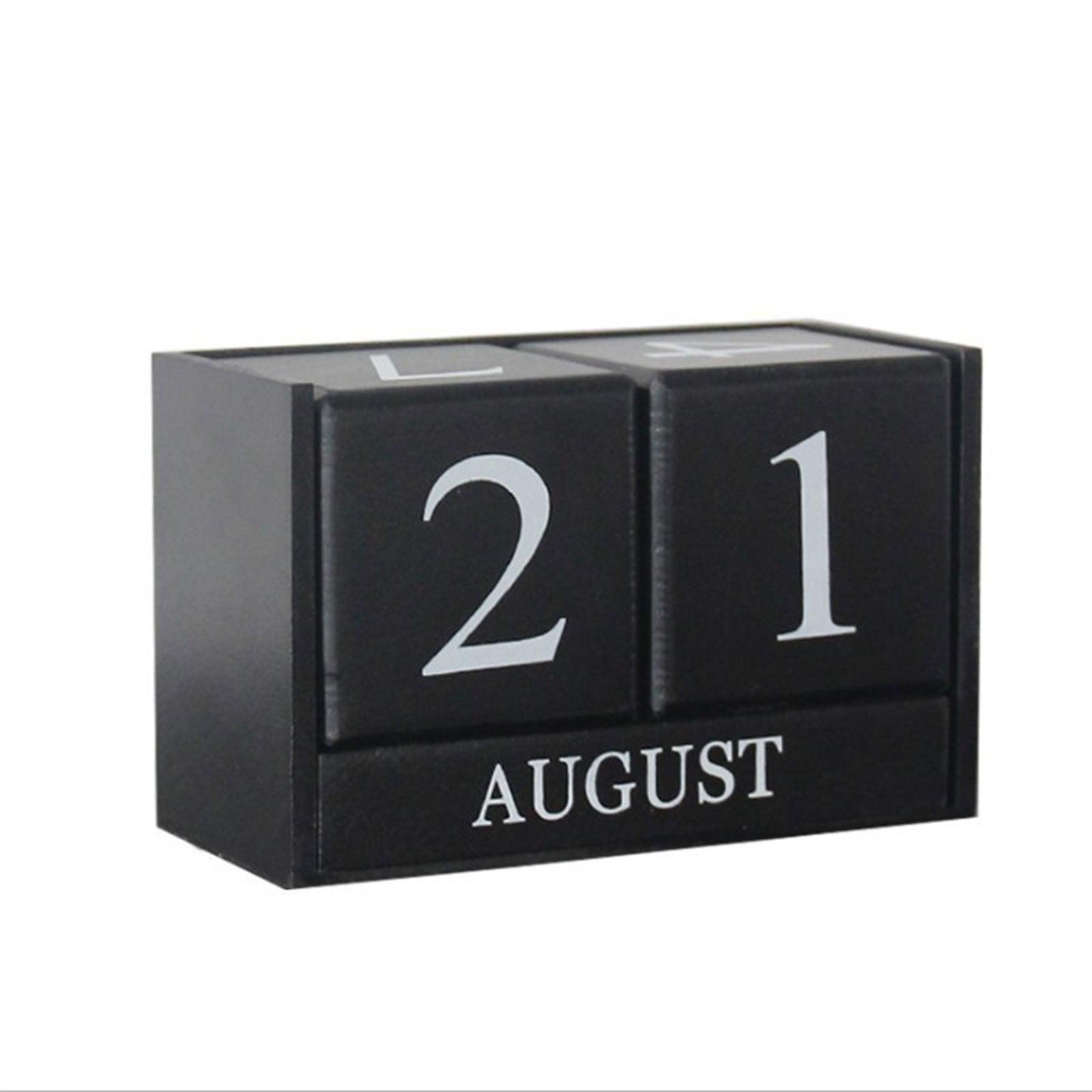 AUDeals Wooden Calendar Desktop Time Concept Rustic Wood Blocks Chic ...