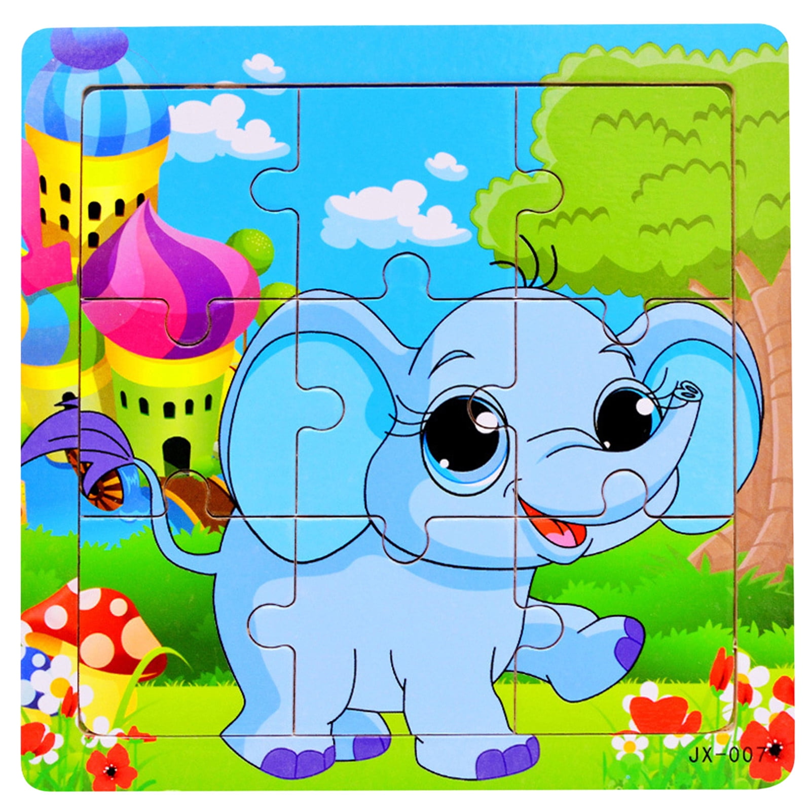 AUDeals Wooden Cartoon Stereo Memory Cognition Puzzle Children Toddler Early Learning ...