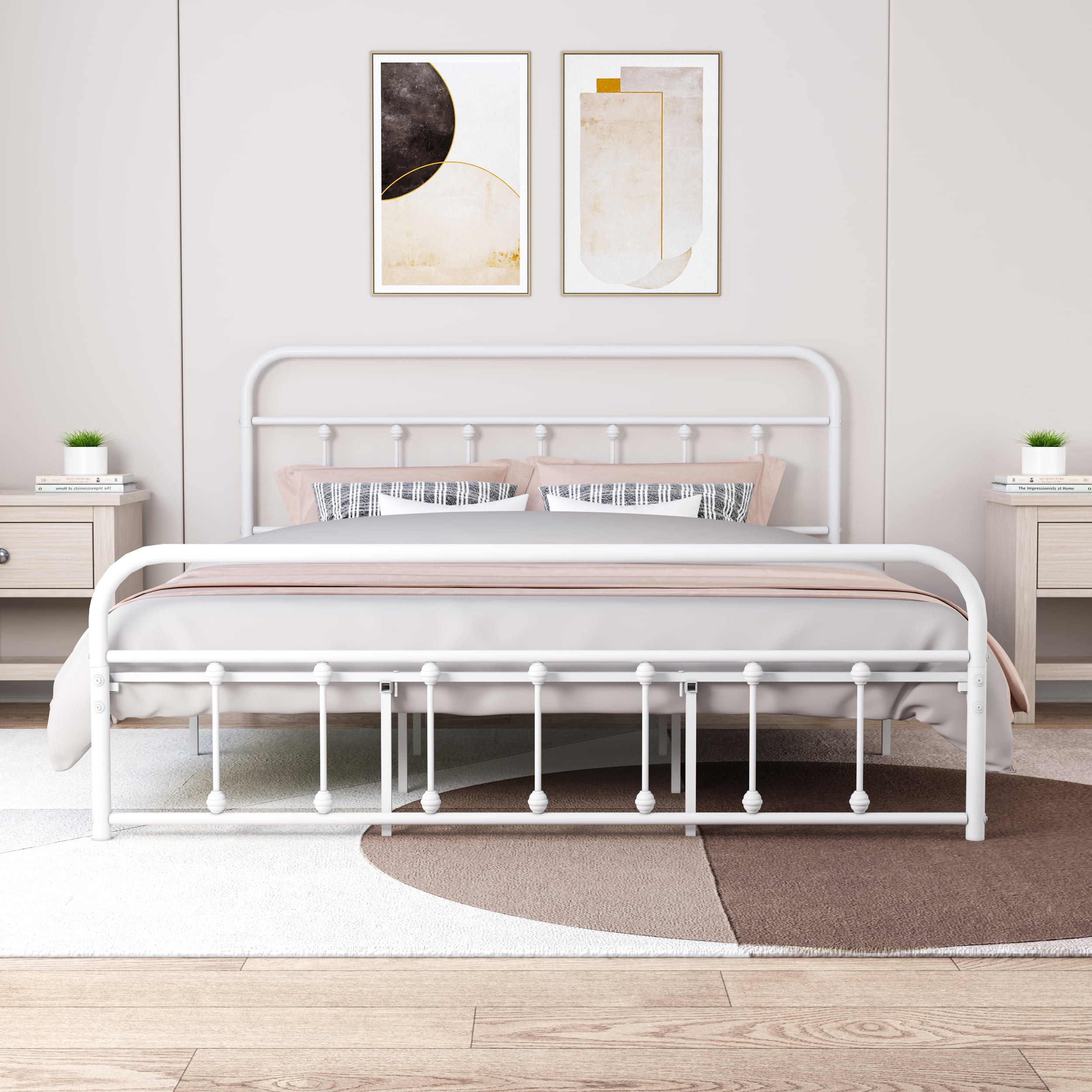 AUFANK California King Size Platform Metal Bed Frame Foundation Heavy ...
