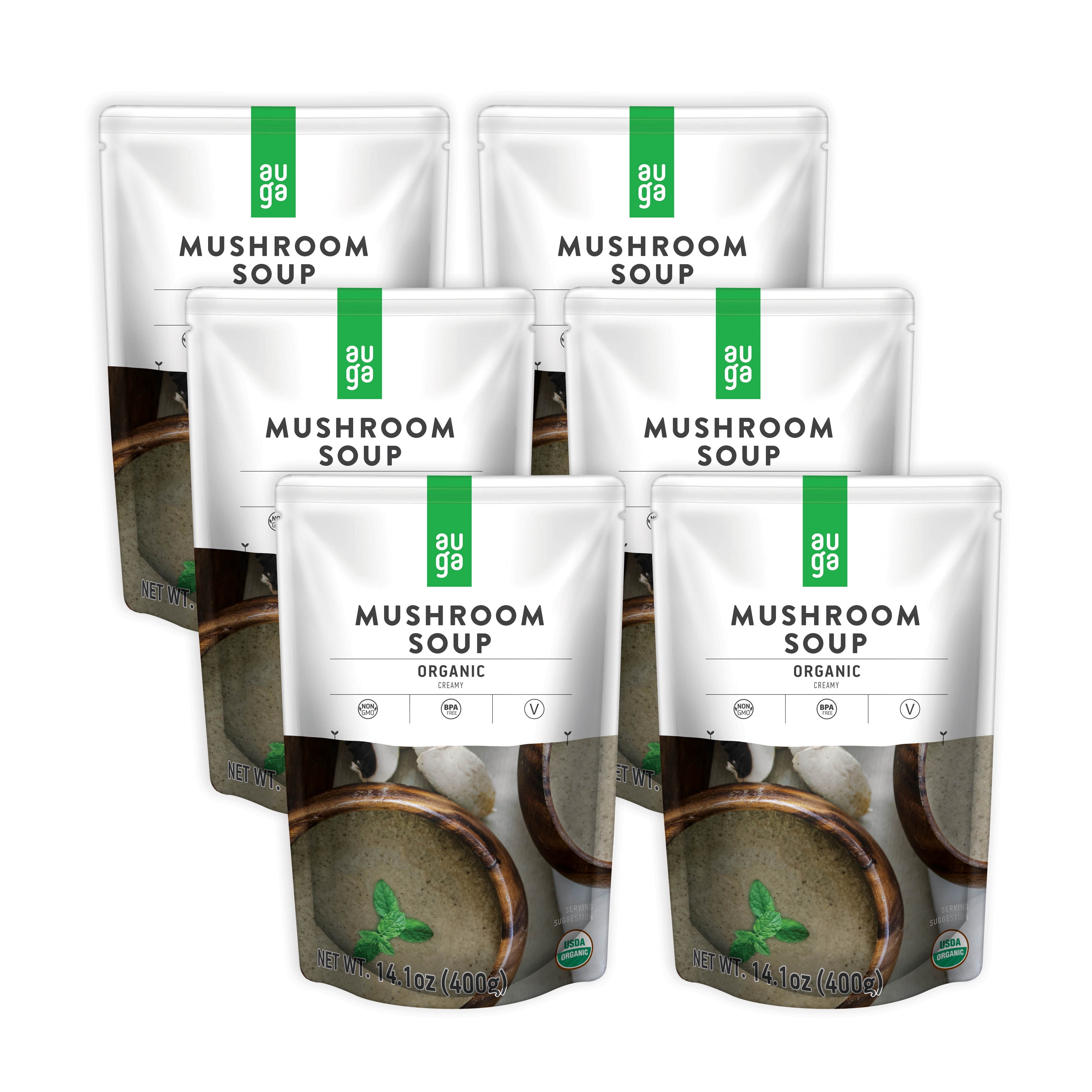 AUGA Organic Creamy Mushroom Soup, 14.1oz (6-pack), USDA Non-GMO ...
