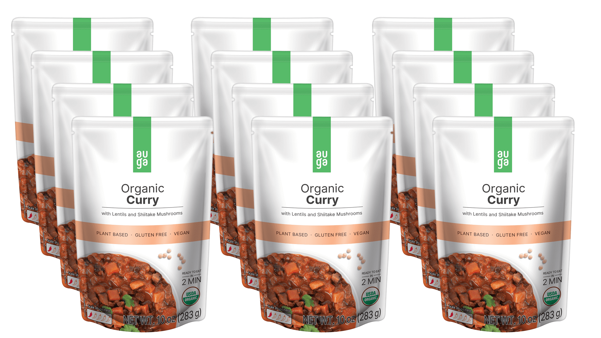 AUGA Organic Red Curry Meal, 10oz (12-pack) Vegan Plant Based ...