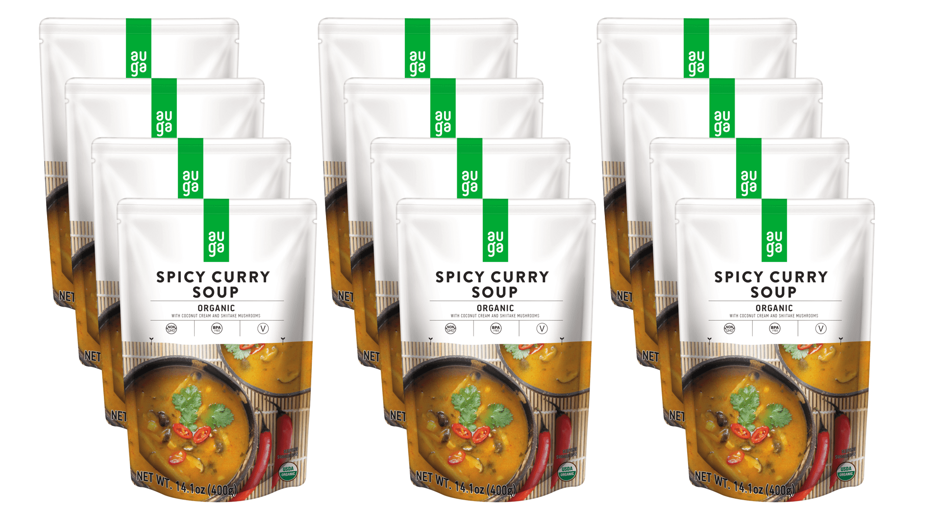 AUGA Organic Spicy Curry Soup, Gluten-Free, 14.1oz (12-pack) Vegan ...