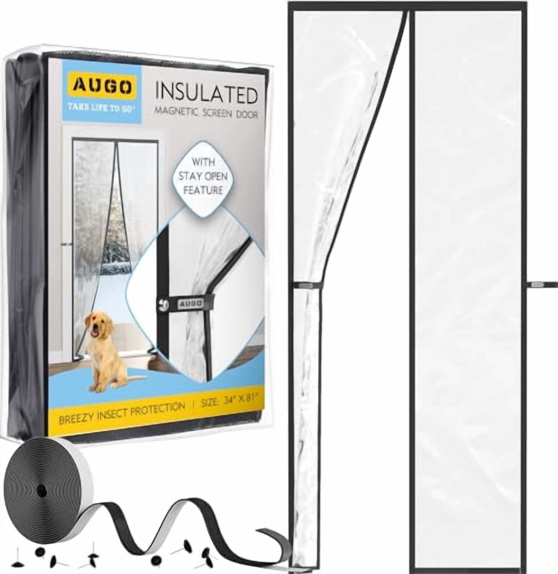 AUGO Magnetic Thermal Insulated Door Curtain - Transparent EVA Door ...