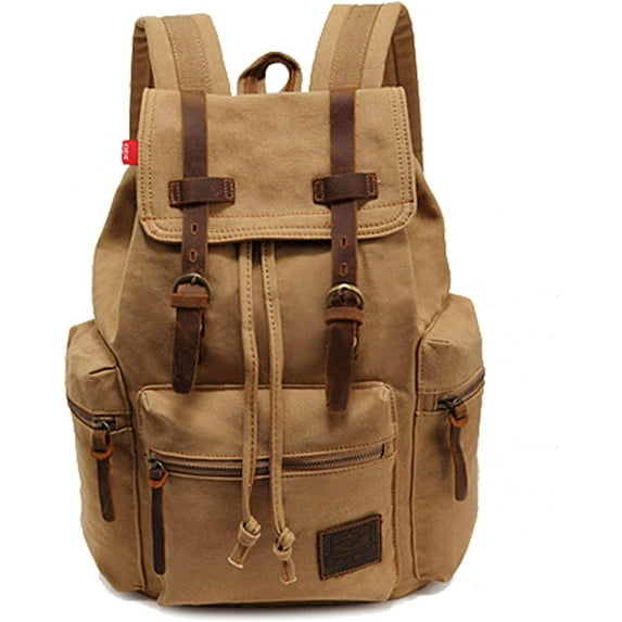 AUGUR High Capacity Canvas Vintage Backpack 35L - Laptop Compartment ...
