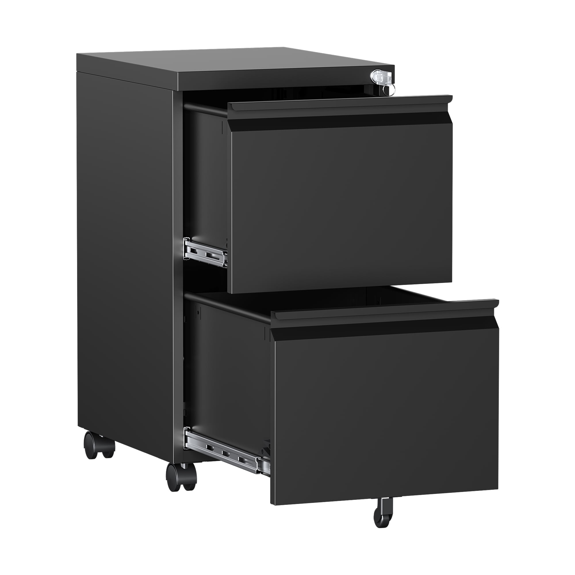 AUHUP 2 Drawer Mobile File Cabinet with Lock, Metal Filing Cabinet with ...