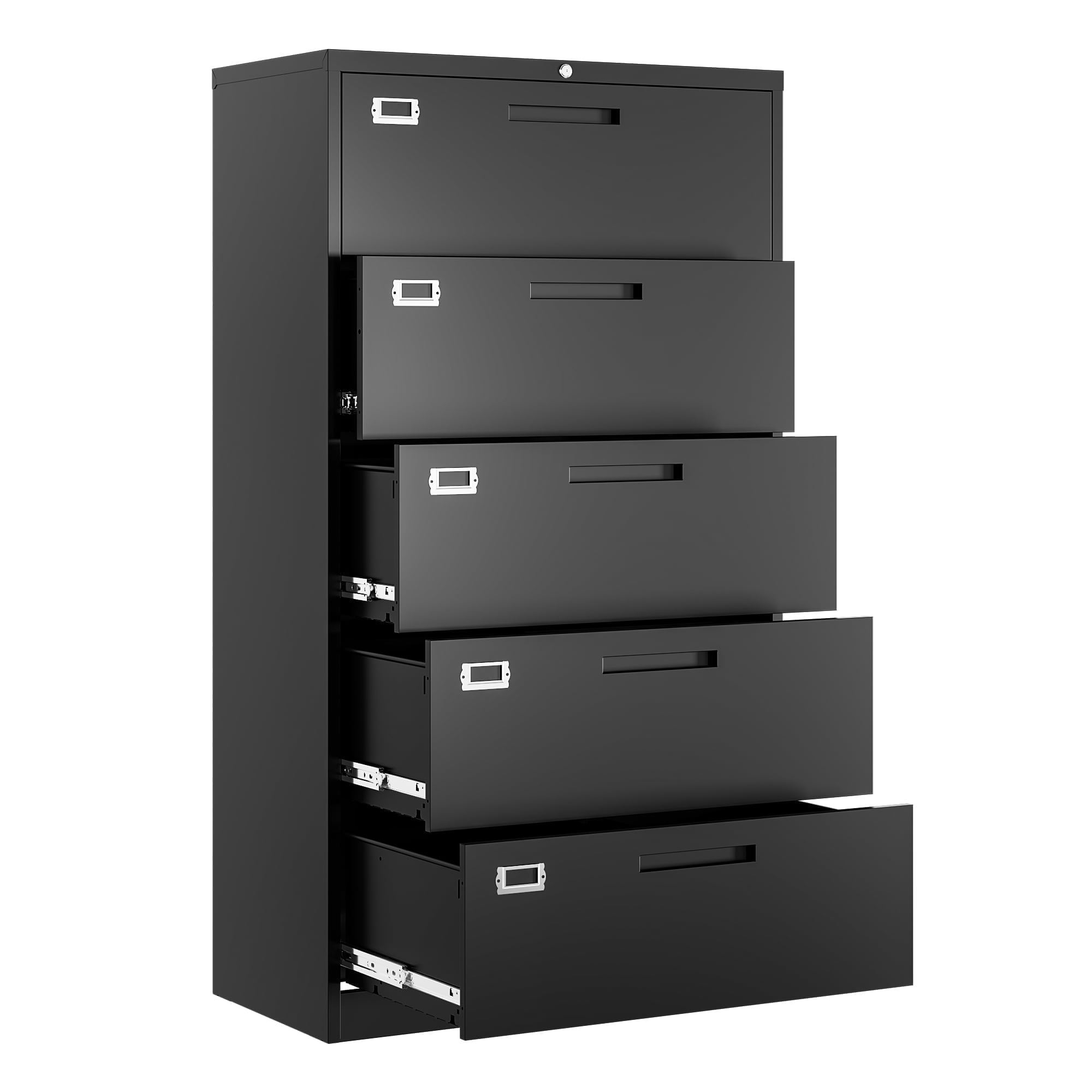 AUHUP 5 Drawer File Cabinet with Lock, Metal Lateral Filing Storage ...
