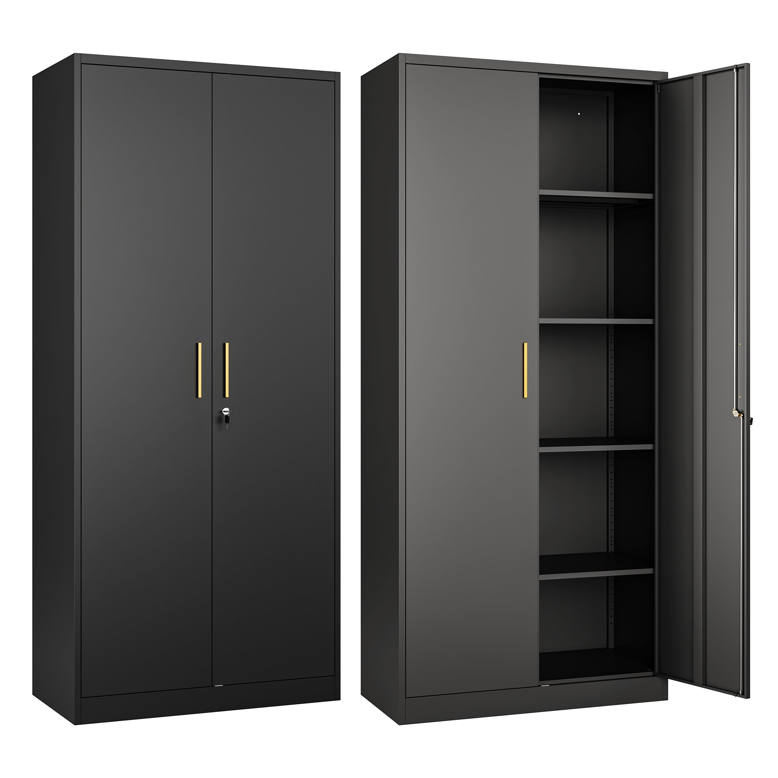 AUHUP 71" Metal Cabinet with Locking Doors and Adjustable Shelves ...