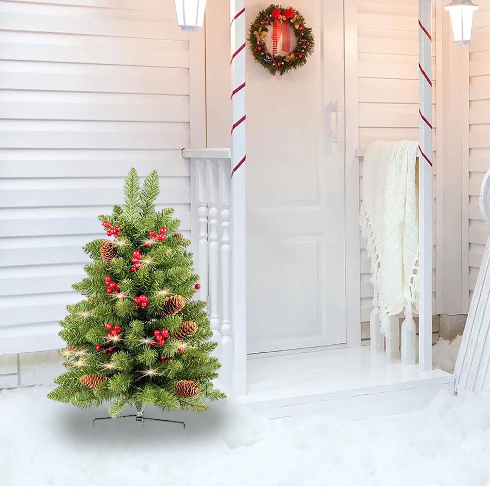 AUHomi Artificial Pretty Christmas Tree, 30 inch Pathway Porch ...