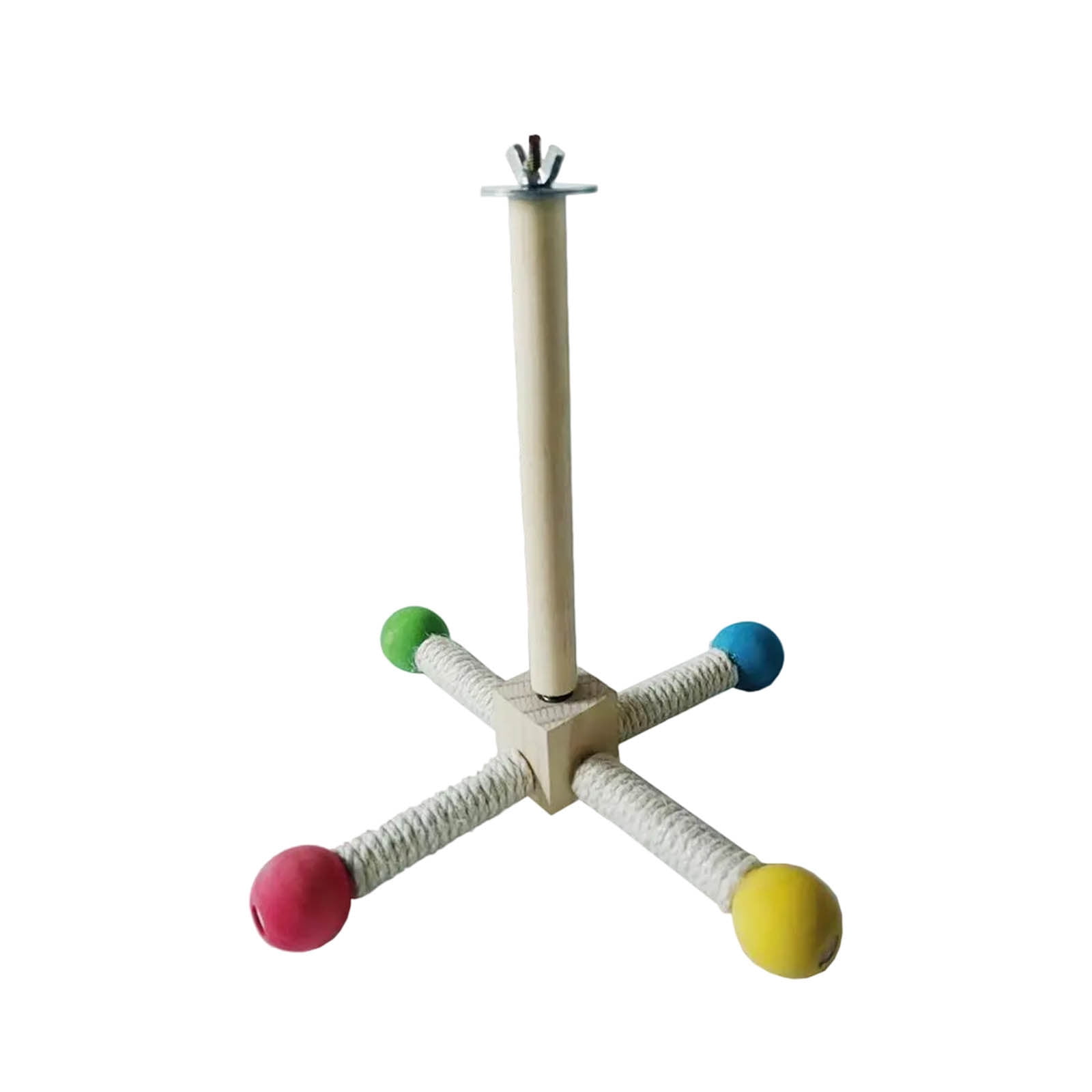 AUHomi Bird Stand Perch Toy, Natural Wood & Cotton Rope, Interactive ...