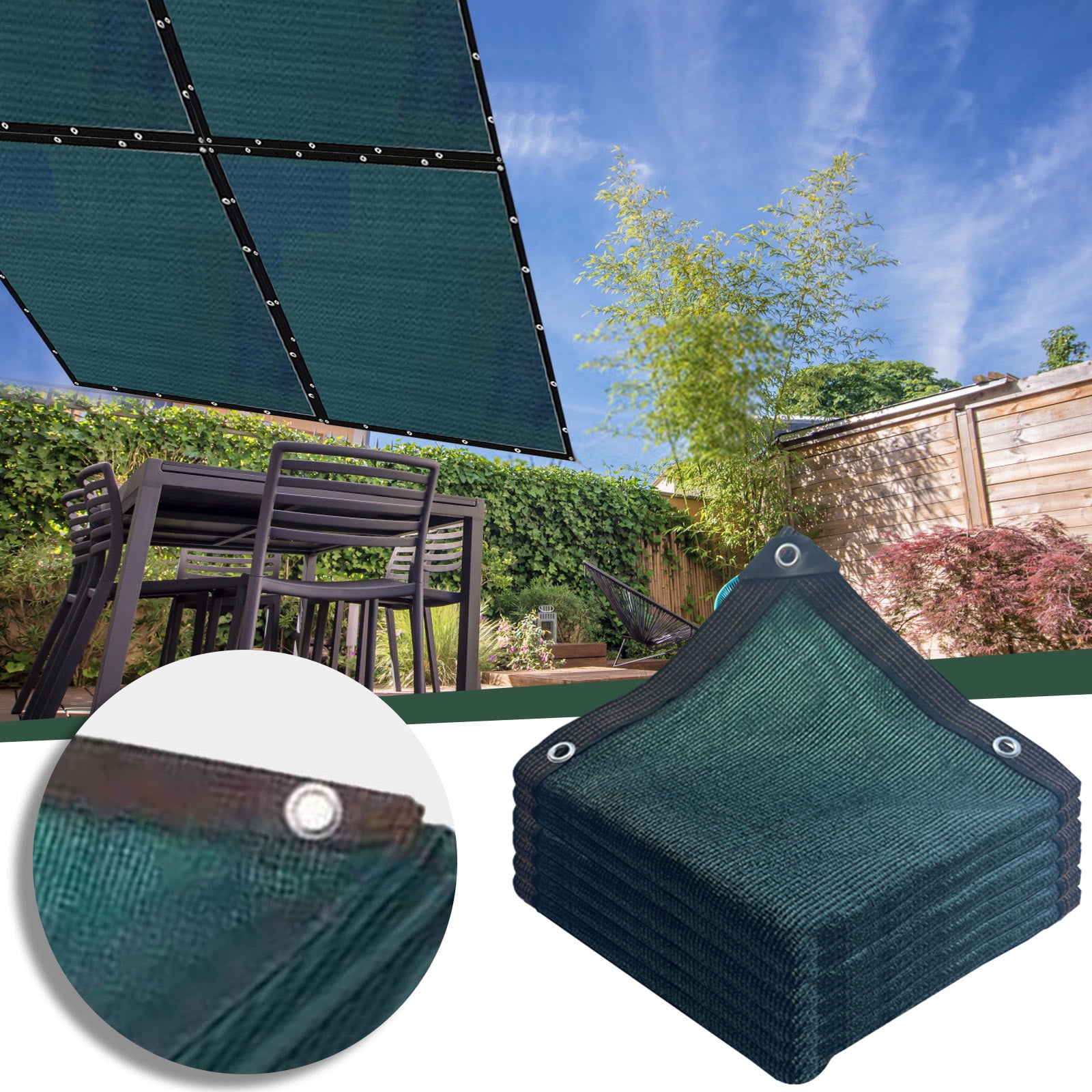 AUHomi Blackish Green Shade Cloth, Sunshade Rate of 90%, 9.8x6.5 FT ...