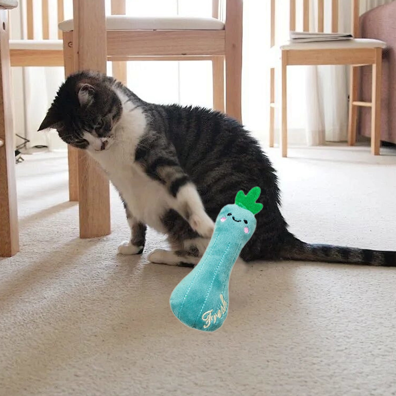 AUHomi Catnip Cat Indoor Toys, Interactive Indoor Kitten Chew Toy Durable and Soft, Fluffy ...