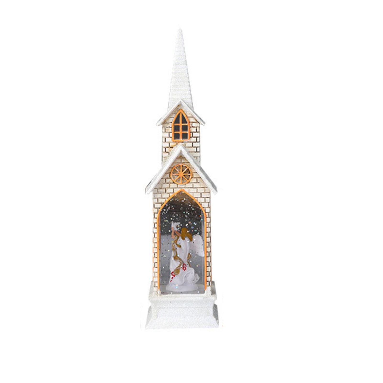 AUHomi Christmas Musical Snow Lantern, Musical Churches Glittering ...