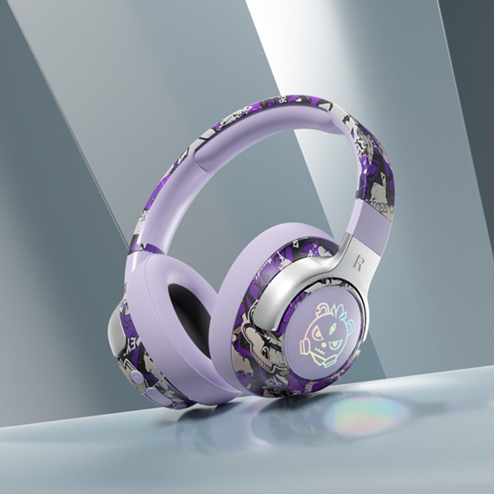 AUHomi Decal Skin Wireless Headphones, Head Mounted Foldable Soft ...